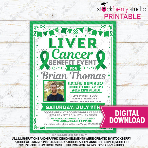 Liver Cancer Benefit Fundraiser Flyer - Editable & Printable ...